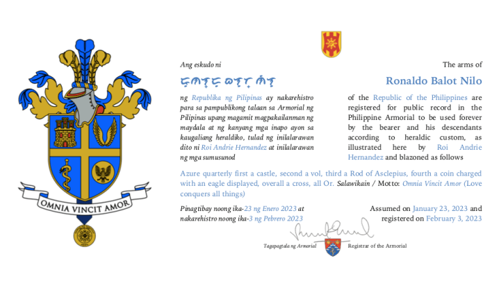 Ronaldo Balot Nilo – Philippine Armorial