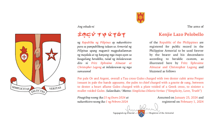 Kenjie L. Pelobello – Philippine Armorial